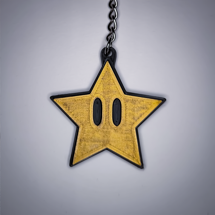 3D Printable Mario Star Keychain - Printable Design by TORRES3D_ARTIST